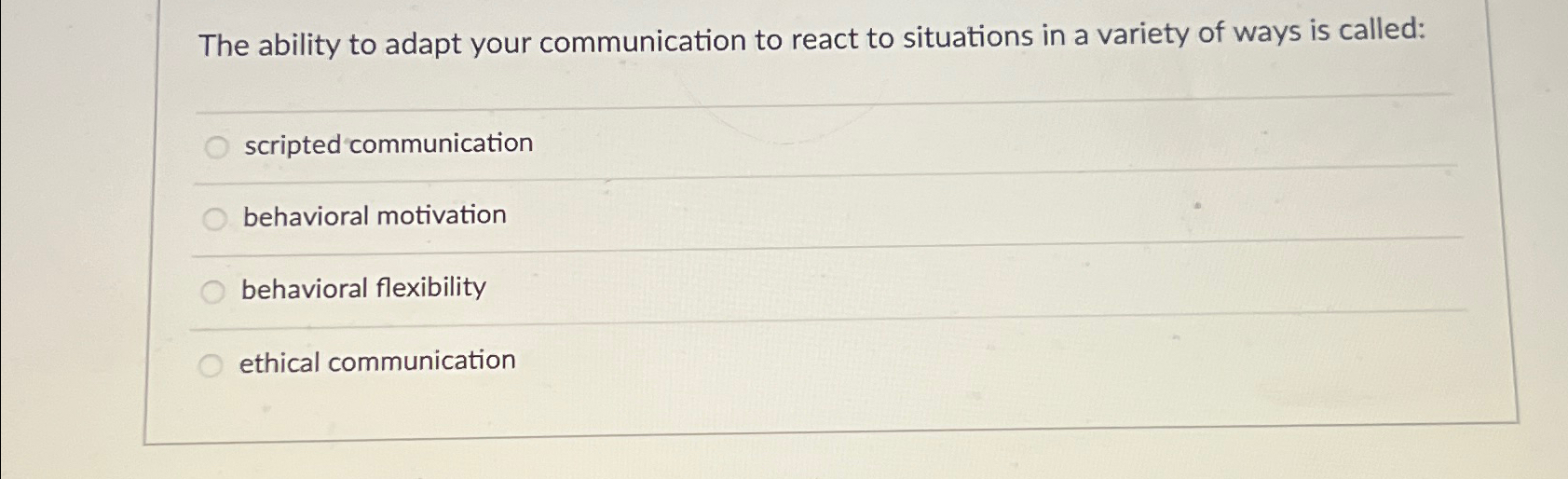 Solved The ability to adapt your communication to react to | Chegg.com