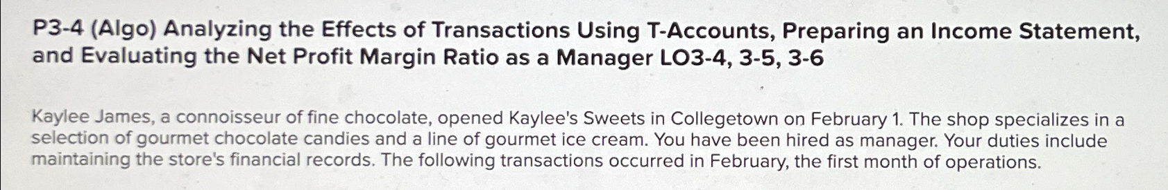 Solved P3-4 (Algo) ﻿Analyzing the Effects of Transactions | Chegg.com