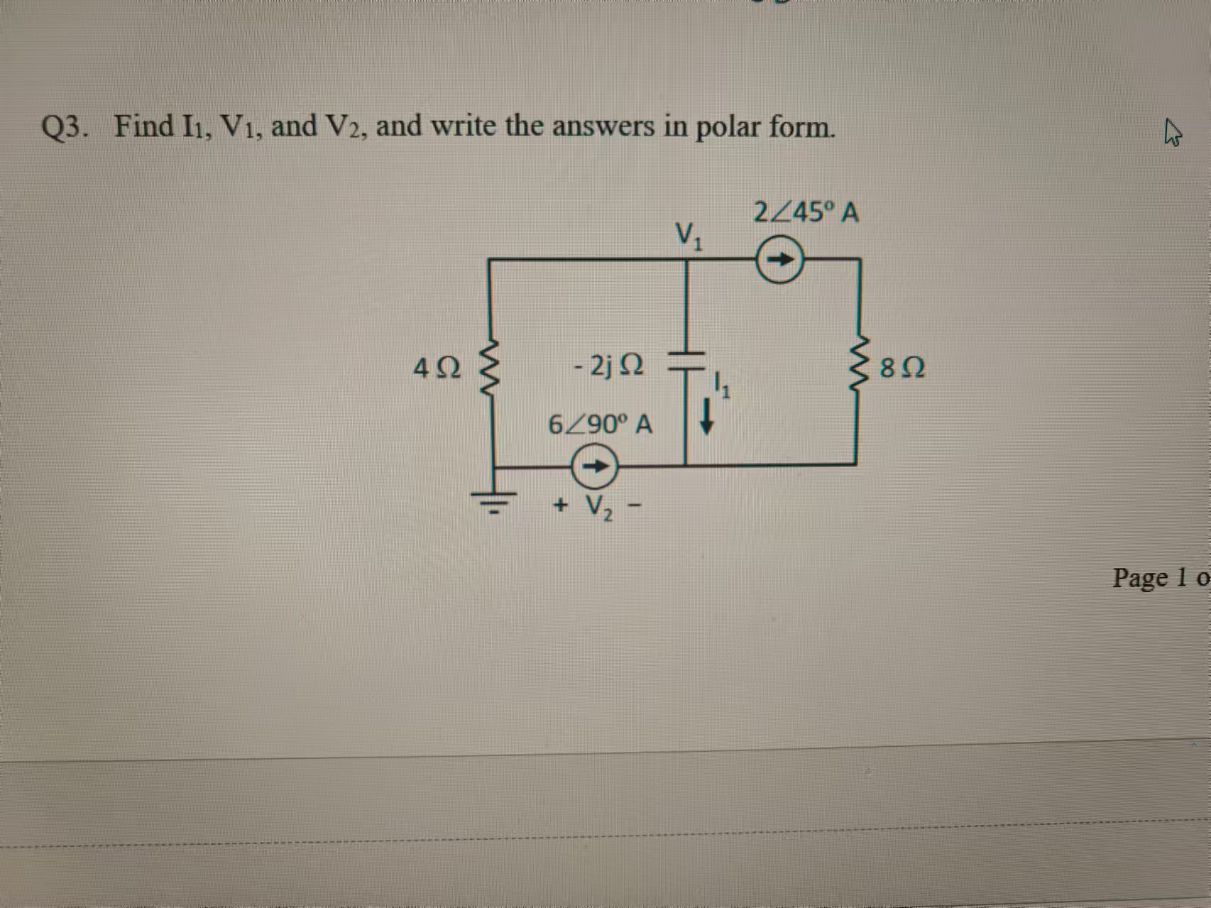 Solved by an EXPERT Find I 1 , V 1 , ﻿and V 2 , ﻿and write the answers in | Chegg.com