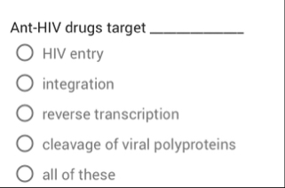 Solved Ant-HIV drugs target q,HIV entryintegrationreverse | Chegg.com