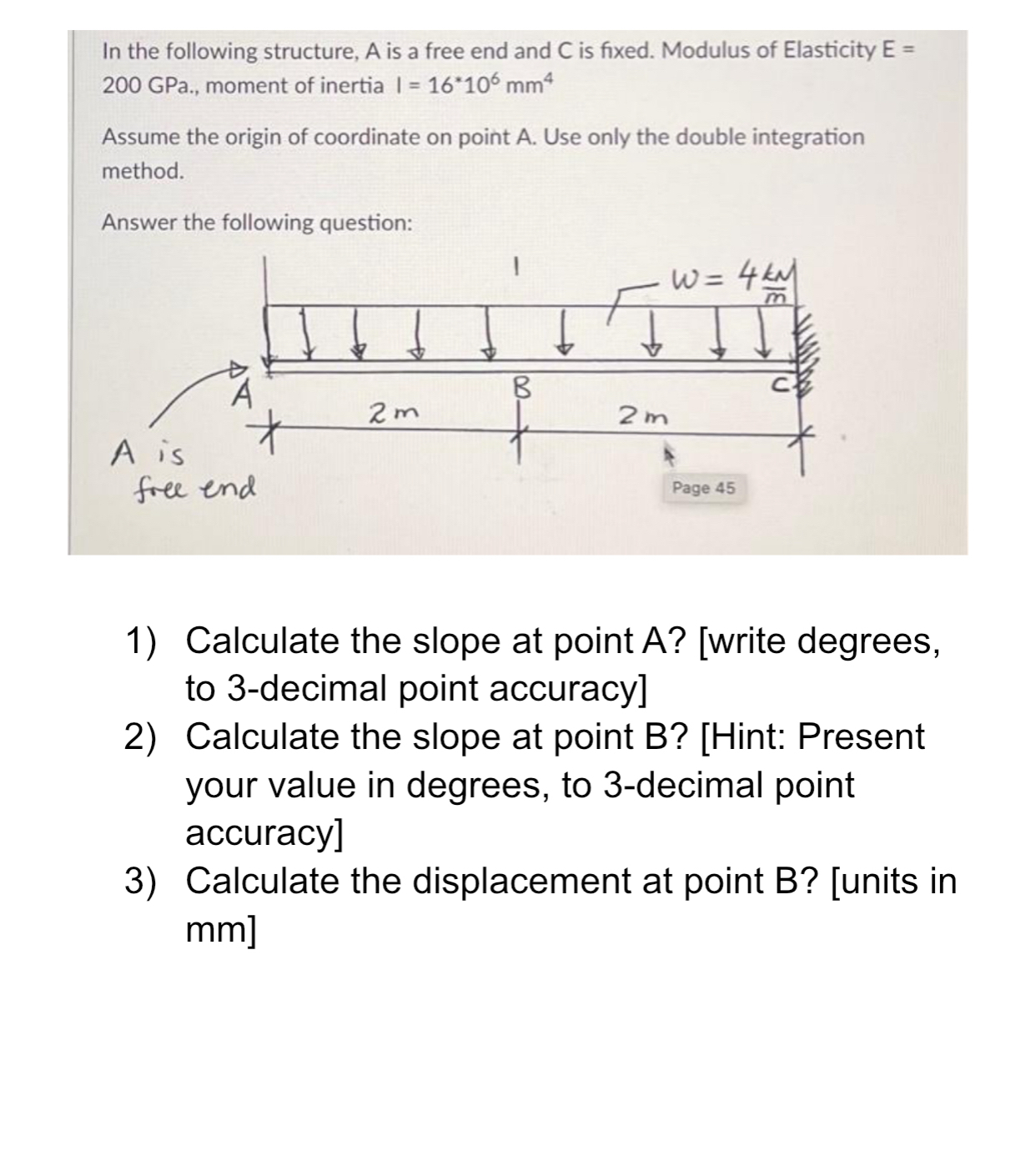 Solved In the following structure, A ﻿is a free end and C | Chegg.com