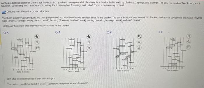 Solved The product structurehousings Each clarmp has 1 | Chegg.com