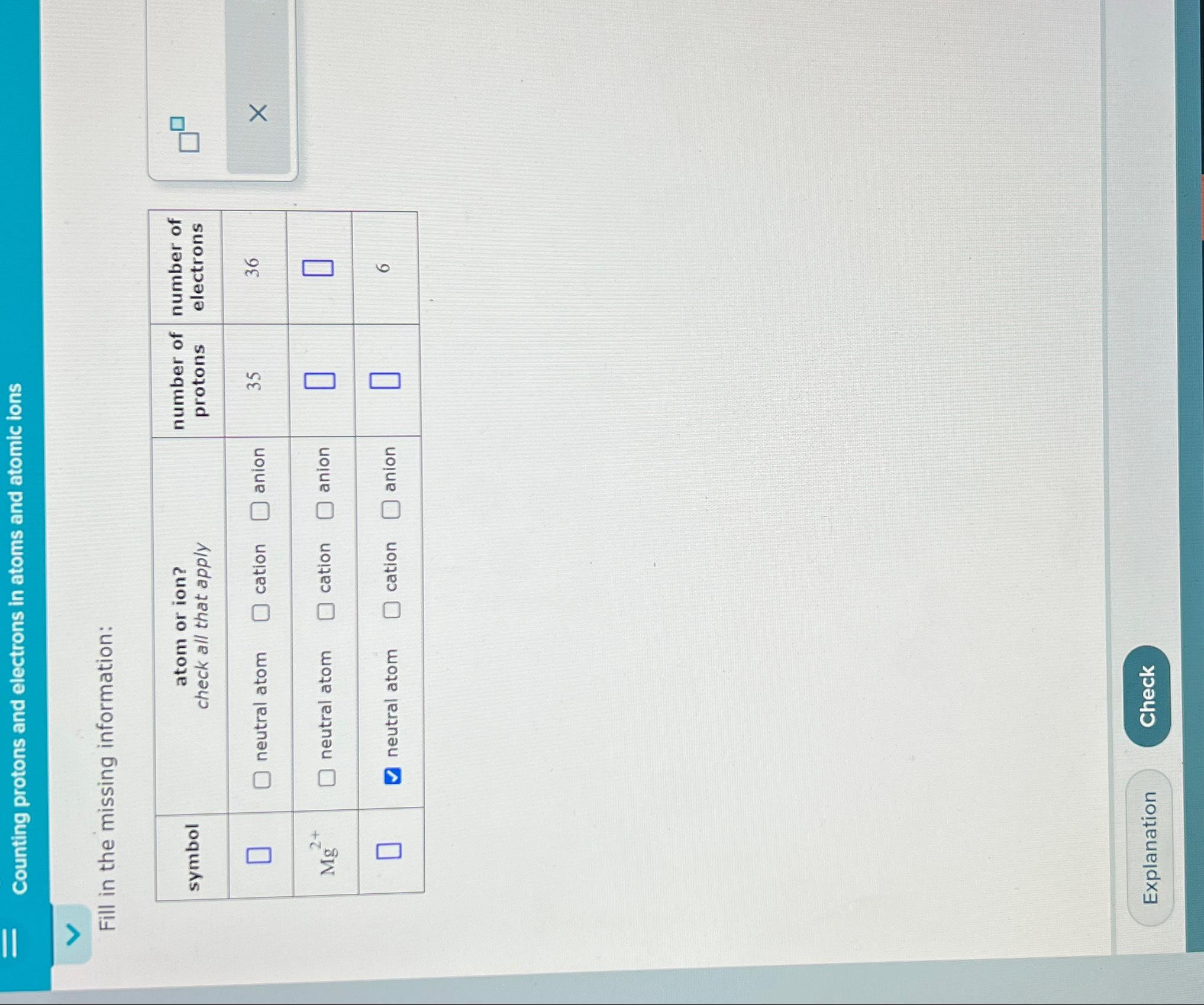 Solved Counting protons and electrons in atoms and atomic | Chegg.com