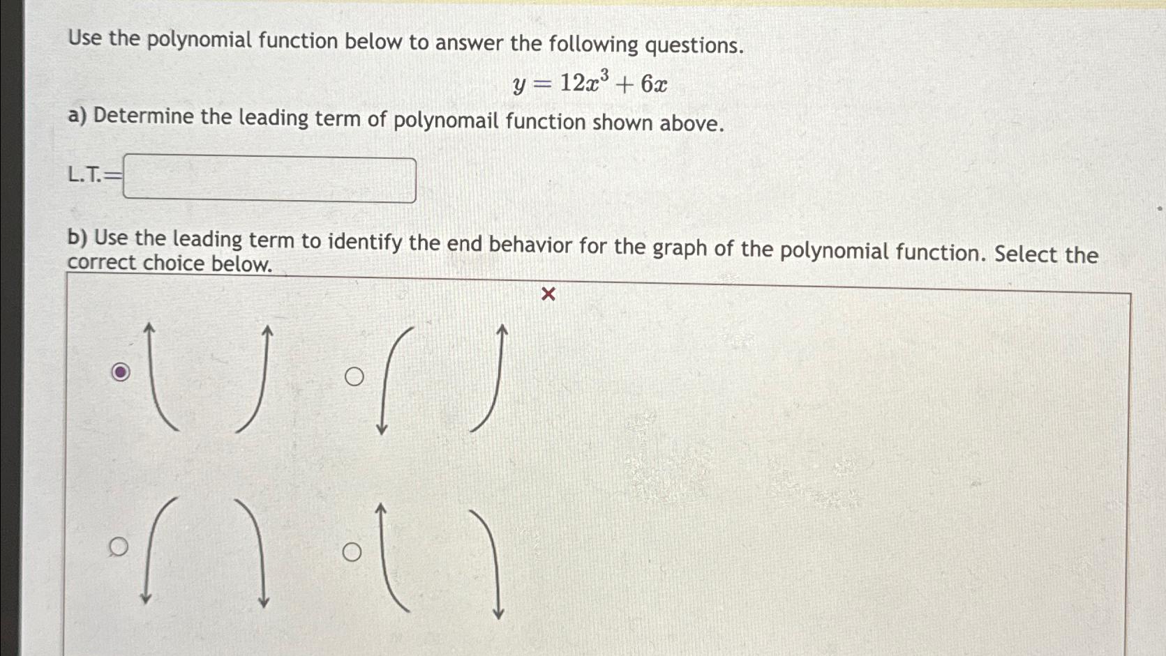 Solved Use the polynomial function below to answer the | Chegg.com