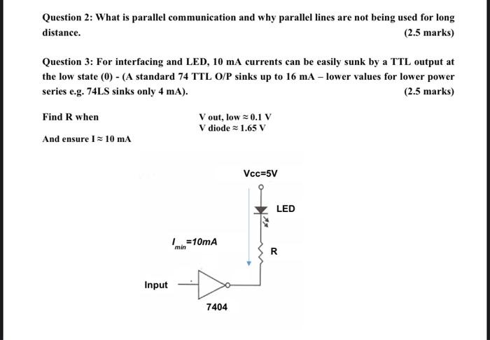 Question 2: What is parallel communication and why | Chegg.com