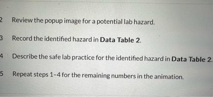 Solved 2 Review the popup image for a potential lab hazard. | Chegg.com