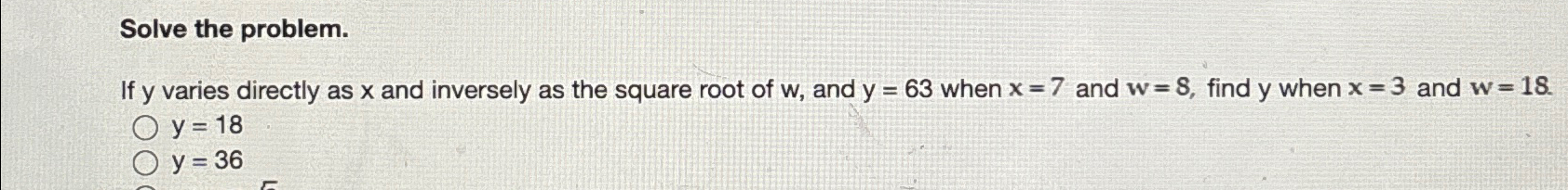 Solved Solve the problem.If y ﻿varies directly as x ﻿and | Chegg.com