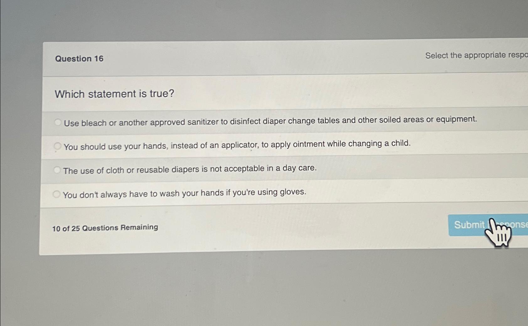 Solved Question 16Select the appropriate respoWhich | Chegg.com