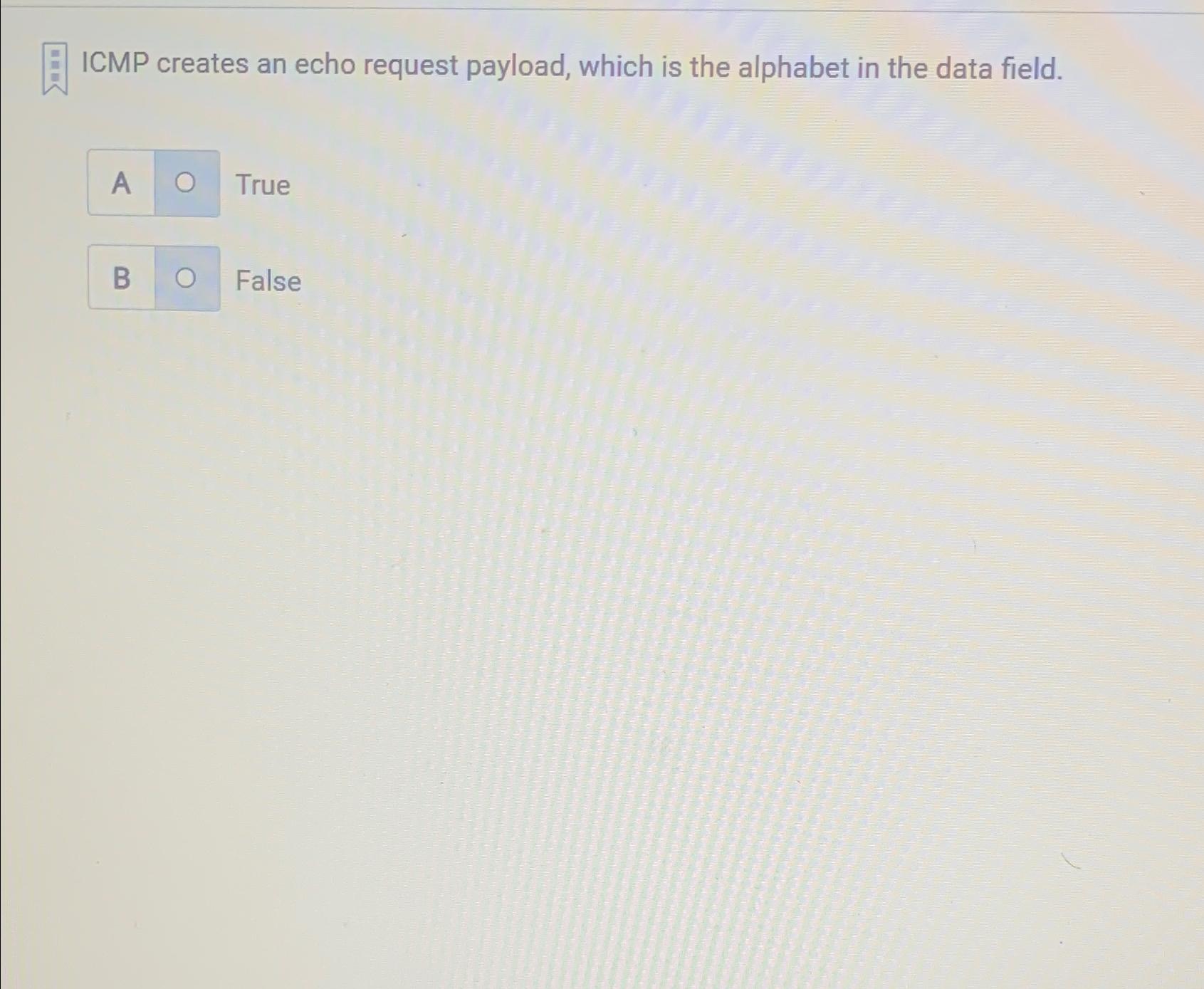 Solved ICMP creates an echo request payload, which is the | Chegg.com