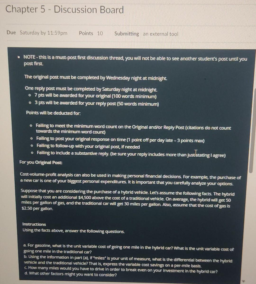 Solved - NOTE - this is a must-post first discussion thread, | Chegg.com