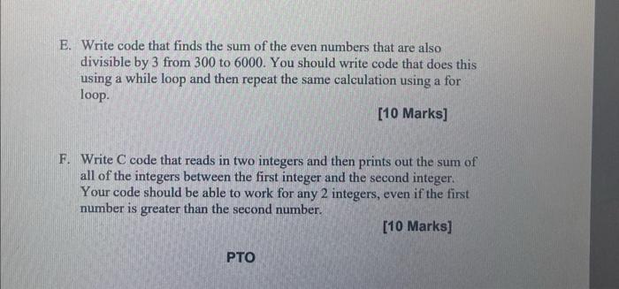 Solved E. Write code that finds the sum of the even numbers | Chegg.com