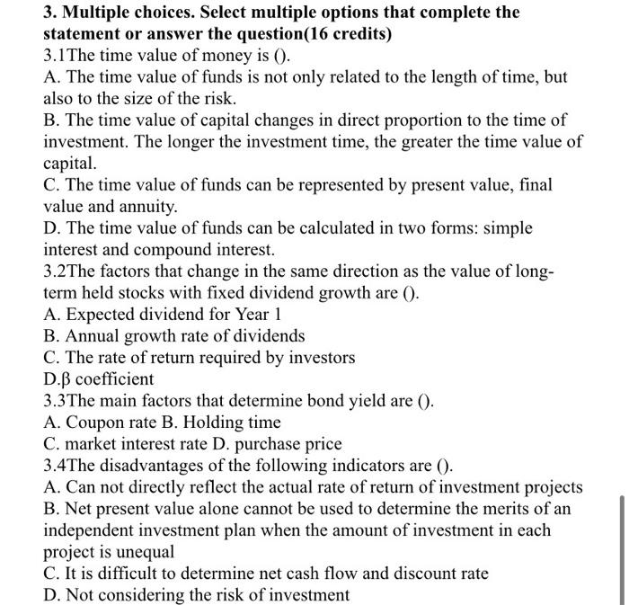 Solved 3. Multiple choices. Select multiple options that | Chegg.com