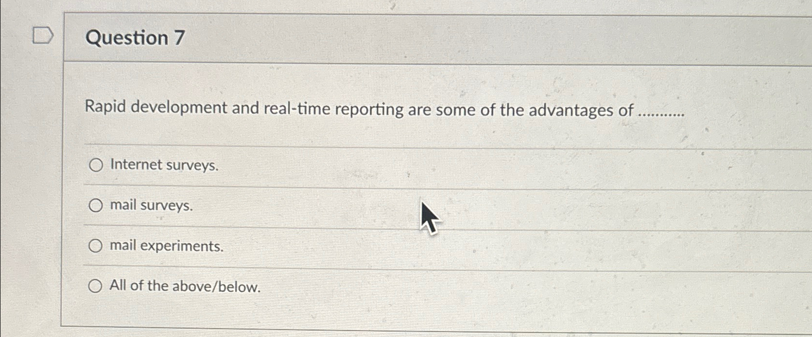 Solved Question 7Rapid development and real-time reporting | Chegg.com