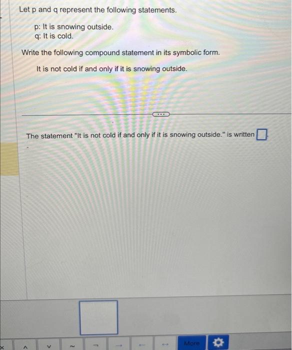 Solved Let p and q represent the following statements. p : | Chegg.com