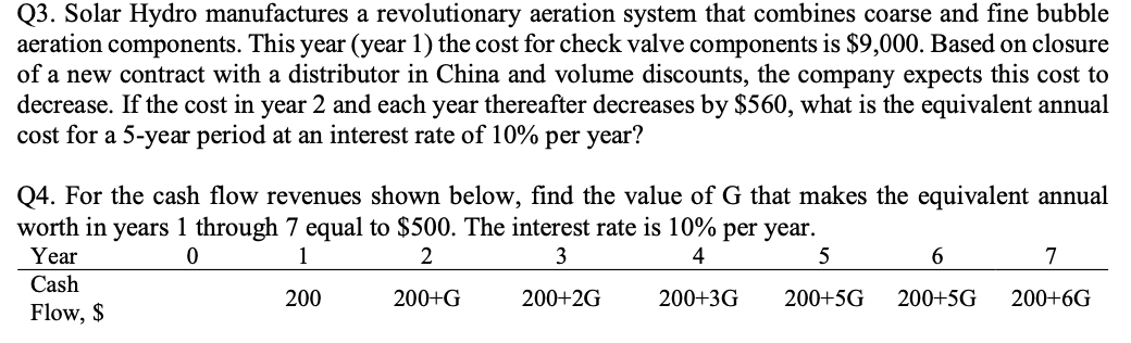Solved Q3. ﻿Solar Hydro manufactures a revolutionary | Chegg.com