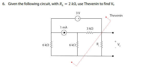 Solved Given the following circuit, with RL=2kΩ, ﻿use | Chegg.com