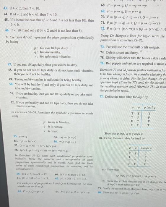 Solved Exercises 1-11, restate each proposition in the form | Chegg.com