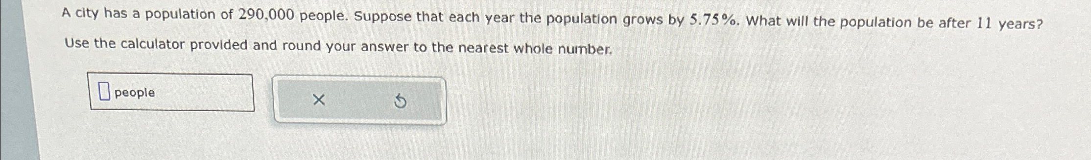Solved A city has a population of 290,000 ﻿people. Suppose | Chegg.com