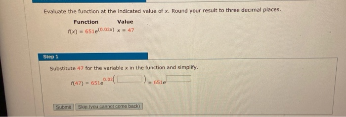 Solved Evaluate the function at the indicated value of x. | Chegg.com