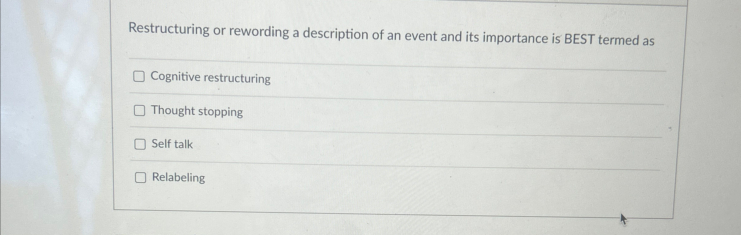 Solved Restructuring or rewording a description of an event | Chegg.com