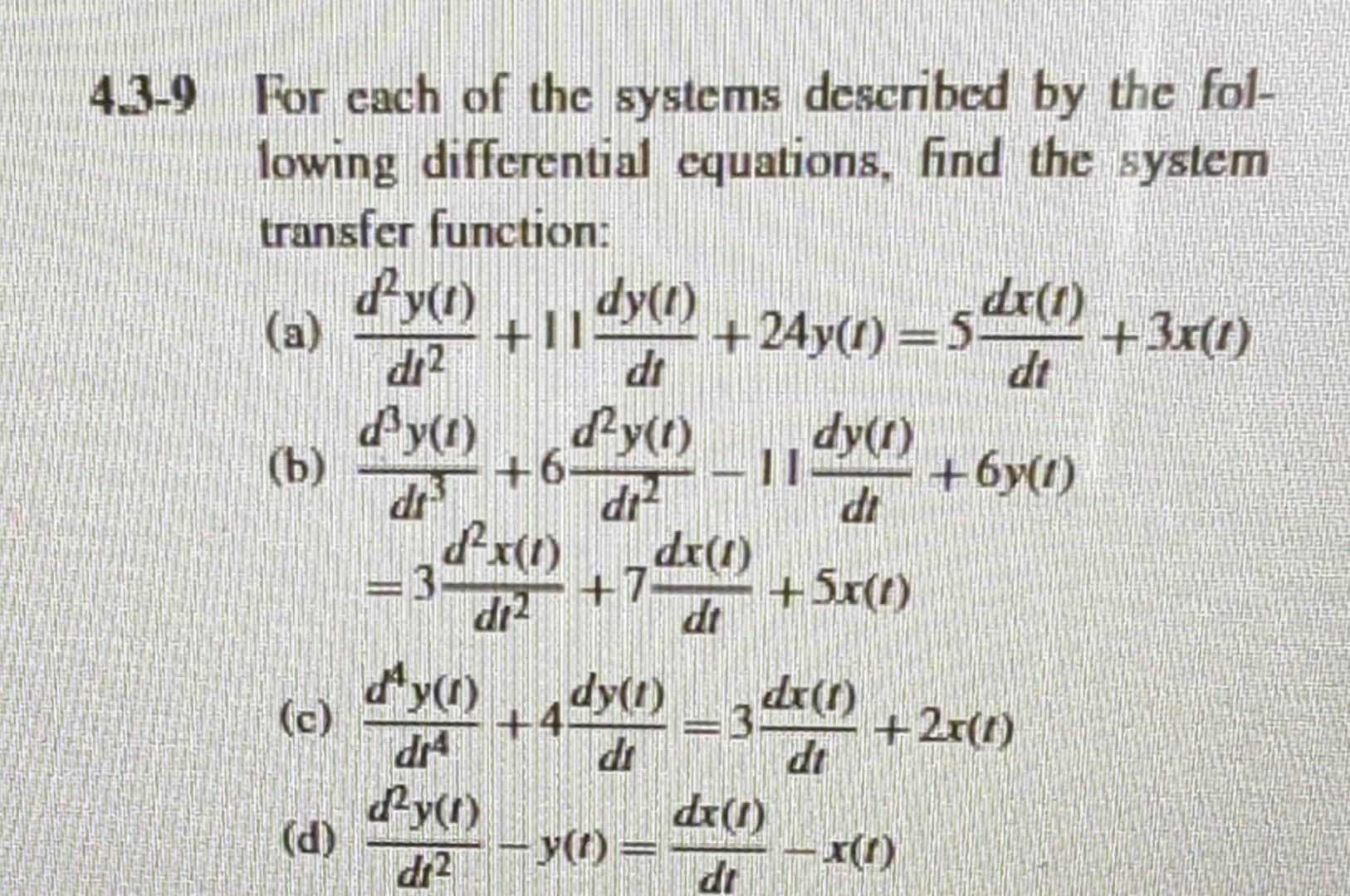 Solved 3-9 For each of the systems described by the | Chegg.com