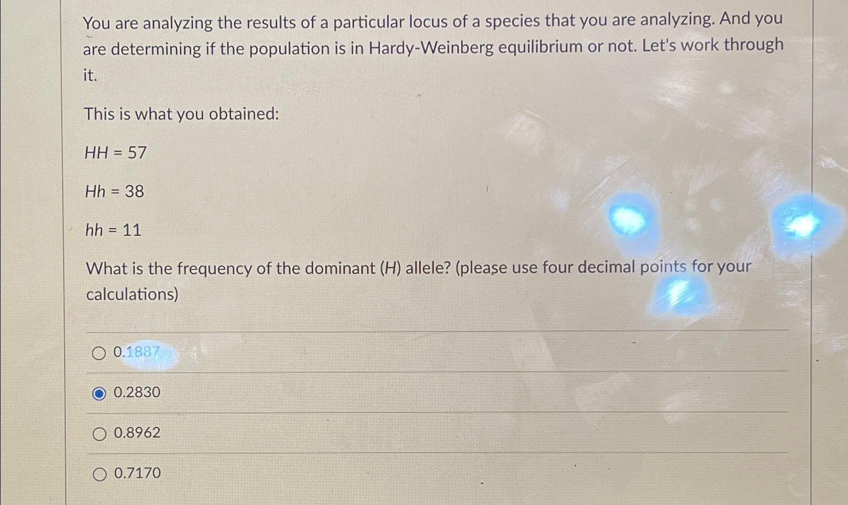 Solved You are analyzing the results of a particular locus | Chegg.com