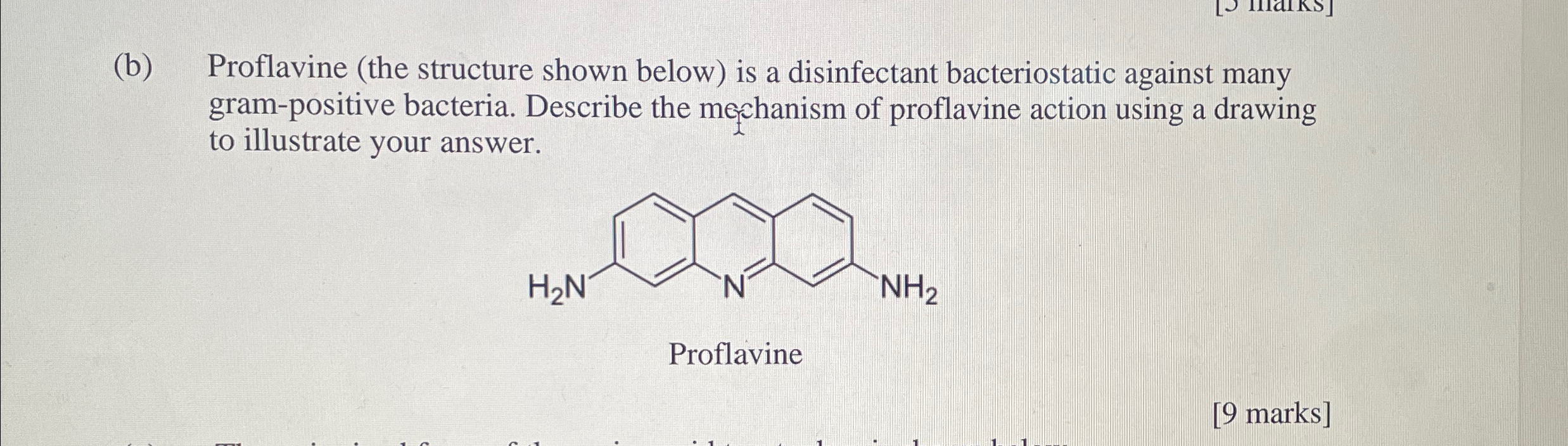 Solved (b) ﻿Proflavine (the structure shown below) ﻿is a | Chegg.com