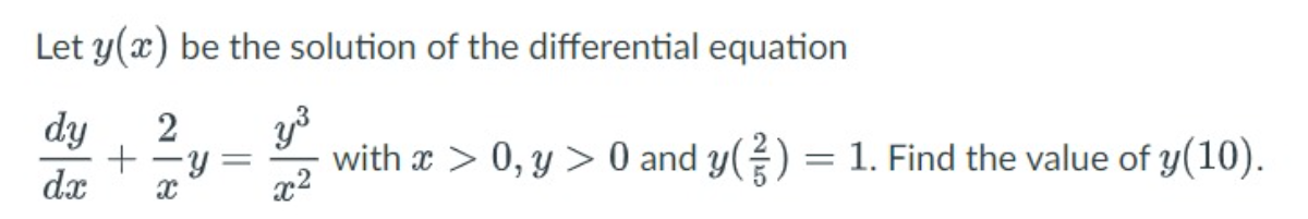 Solved Let y(x) ﻿be the solution of the differential | Chegg.com