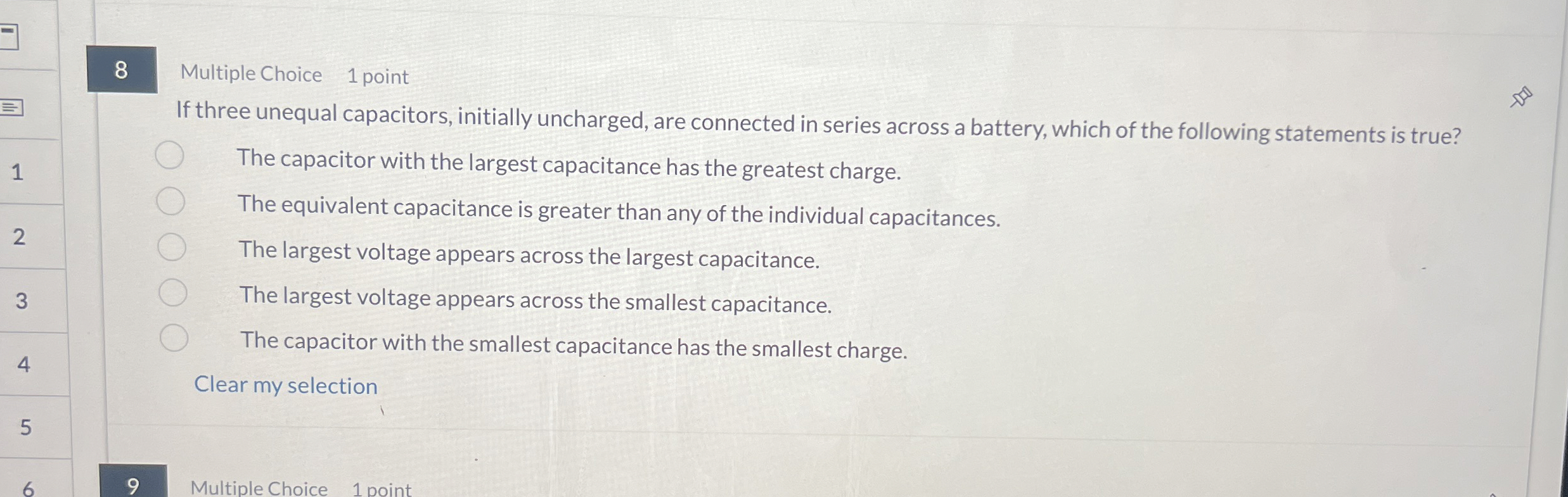 Solved 8Multiple Choice1 ﻿pointIf three unequal capacitors, | Chegg.com