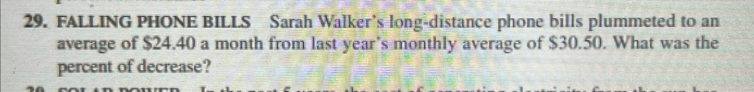Solved FALLING PHONE BILLS Sarah Walker's long-distance | Chegg.com