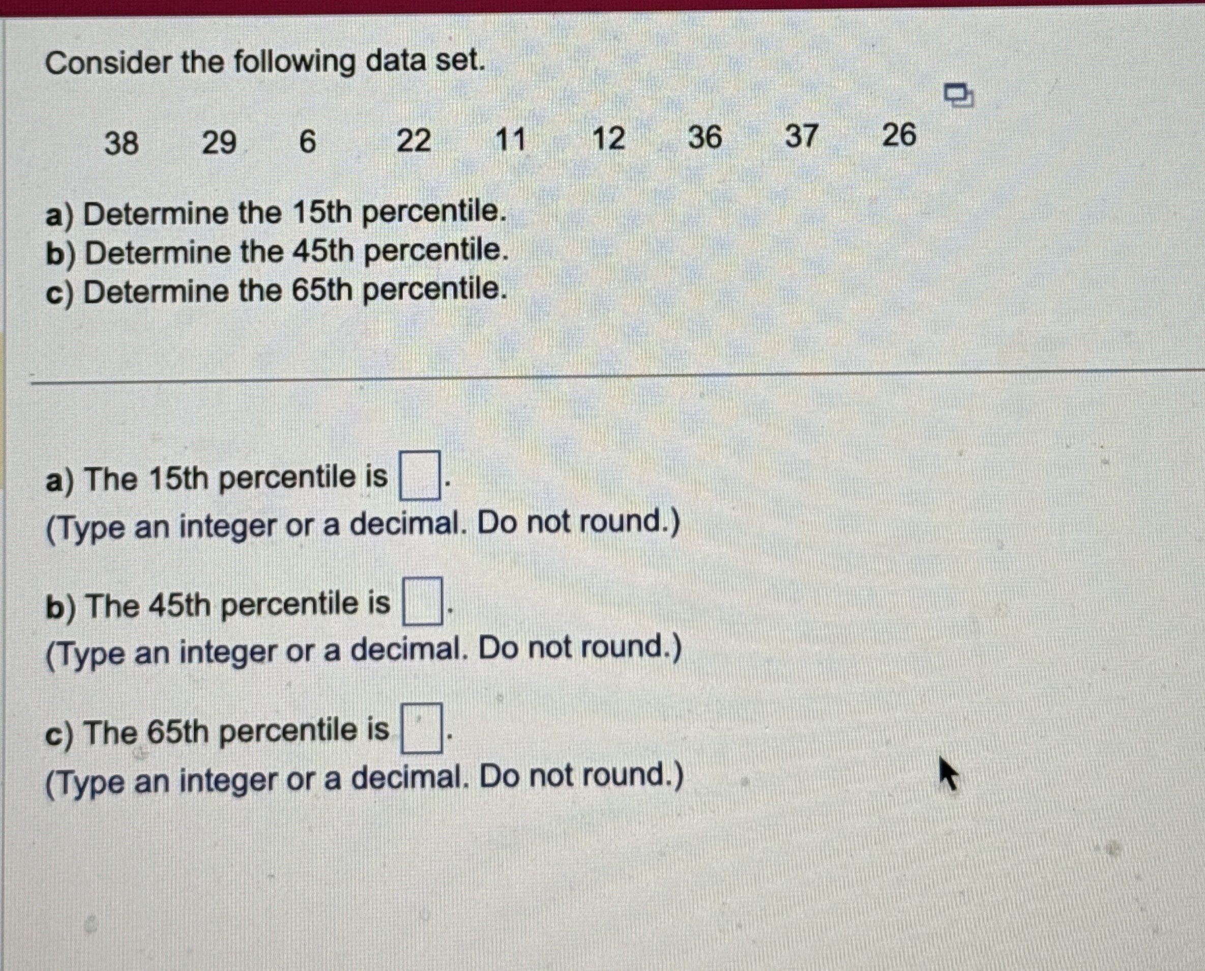 Solved Consider the following data | Chegg.com