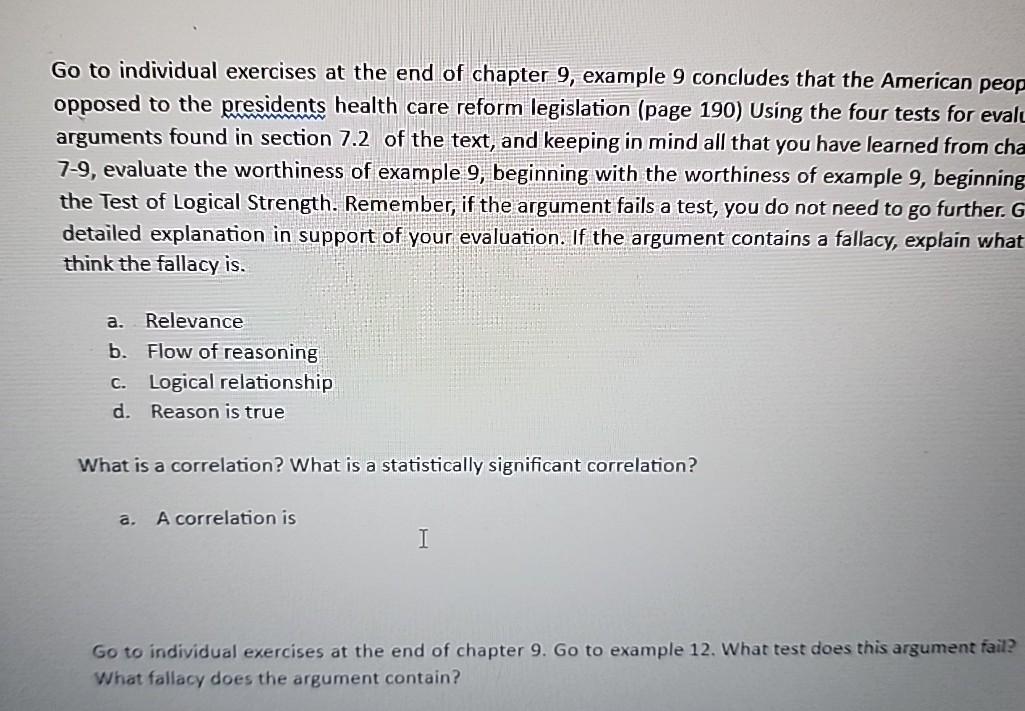 Solved Go to individual exercises at the end of chapter 9, | Chegg.com