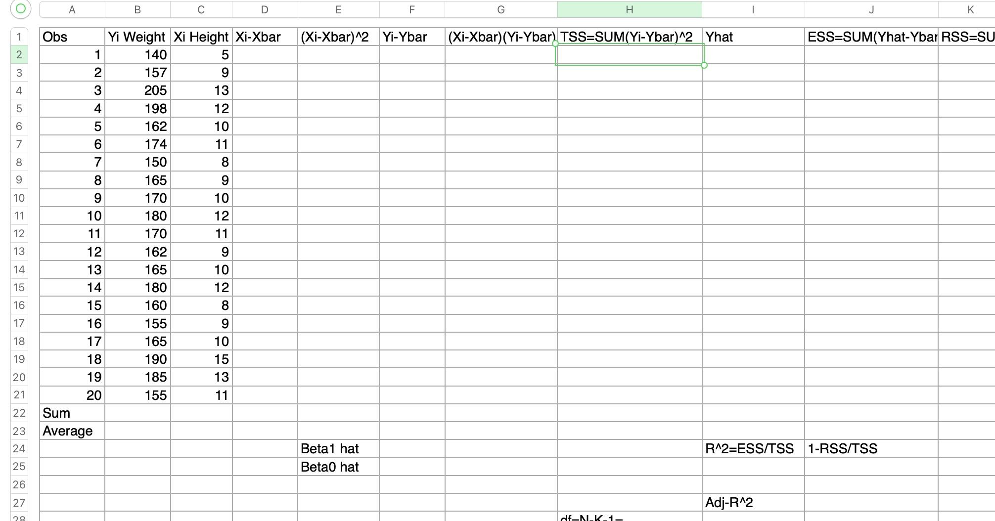Solved \table[[1,Obs,Yi Weight,Xi | Chegg.com