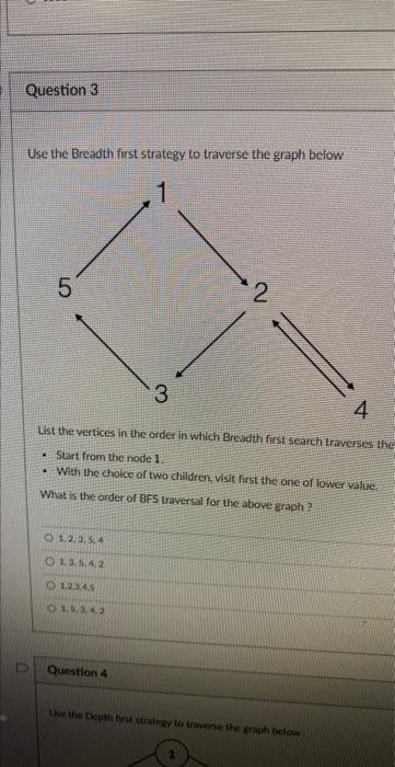 Solved Use the Breadth first strategy to traverse the graph | Chegg.com