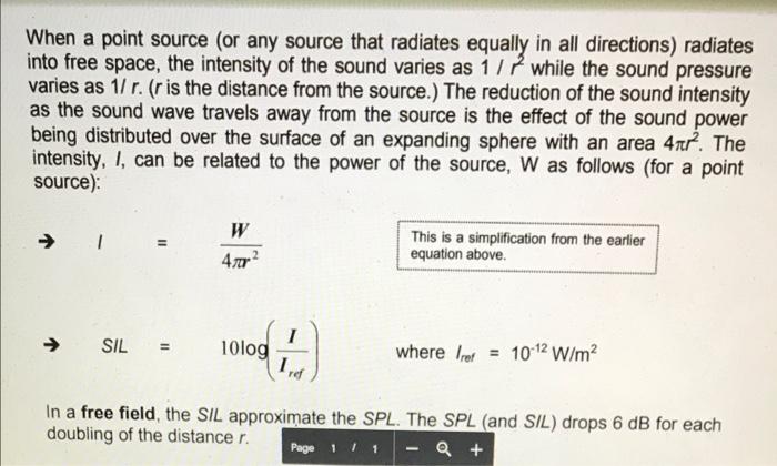 Solved The idea of "intensity" and the related Sound | Chegg.com