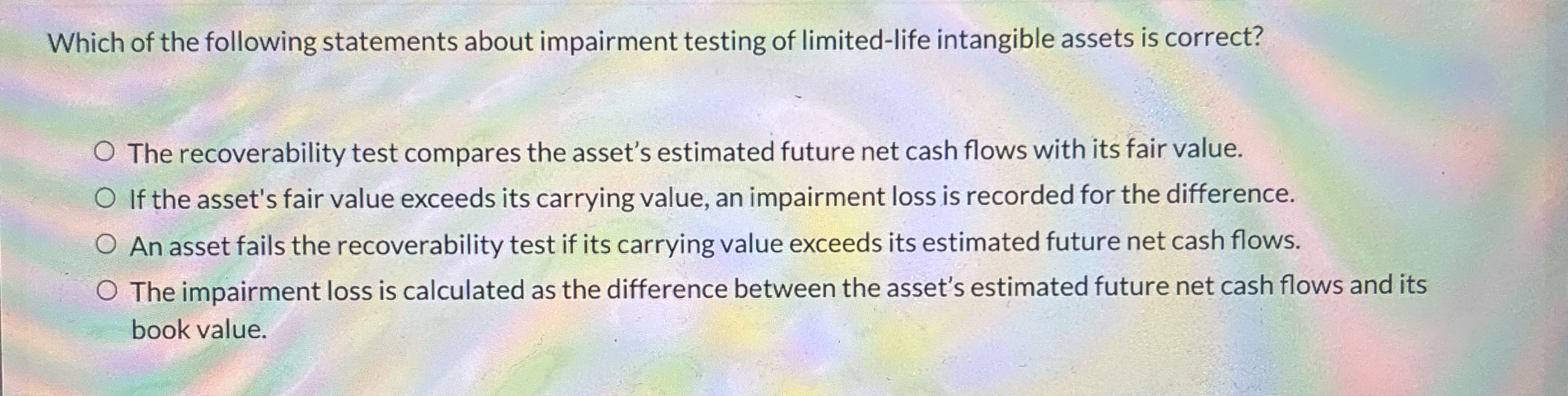 Solved Which of the following statements about impairment | Chegg.com