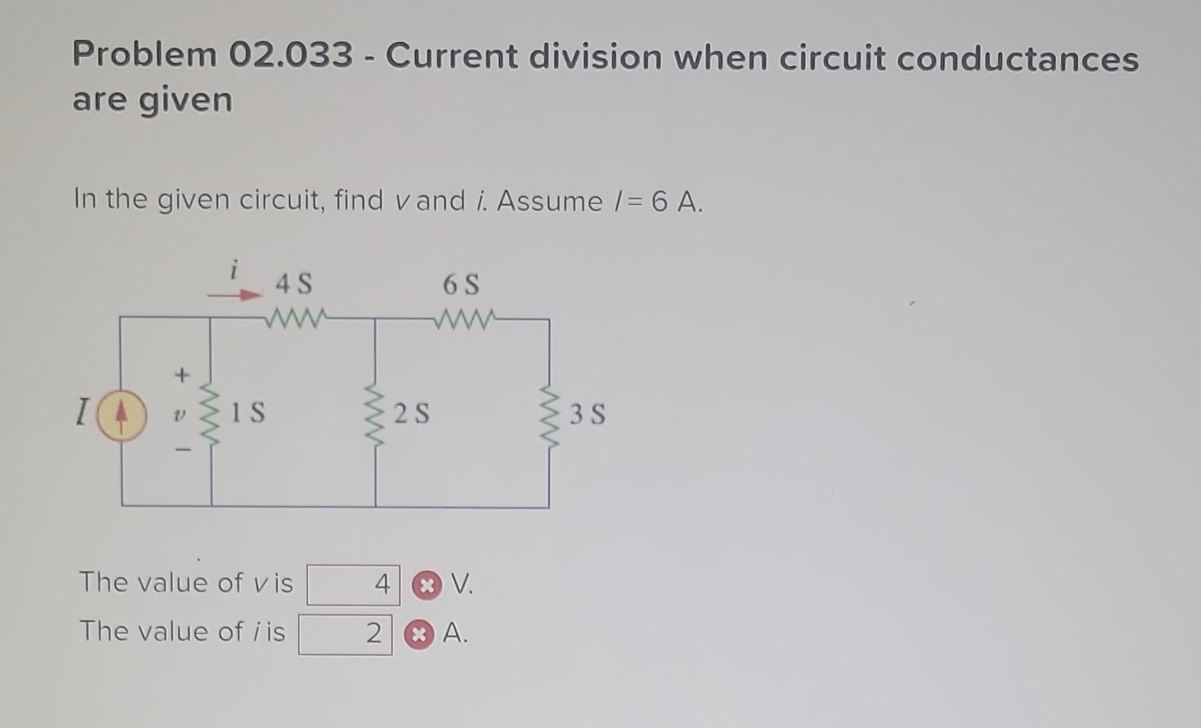 Solved Problem 02.033 - Current division when circuit | Chegg.com
