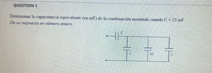 Solved Determine the equivalent capacitance (in mF ) of the | Chegg.com