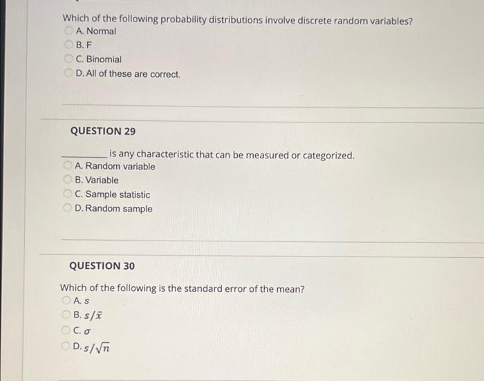 Solved Which of the following probability distributions | Chegg.com
