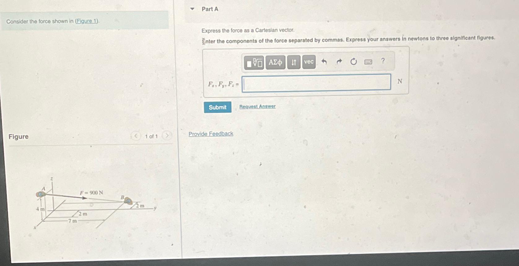 Solved Part AConsider the force shown in (Figure 1).Express | Chegg.com