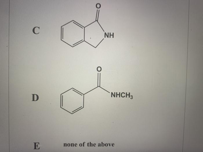 Solved CH3NH2 + CI NCH3 A o NH2 B CH2Cl + C NH o D NHCH3 E | Chegg.com