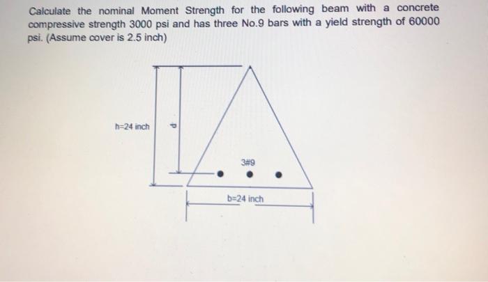 Solved Calculate the nominal Moment Strength for the | Chegg.com