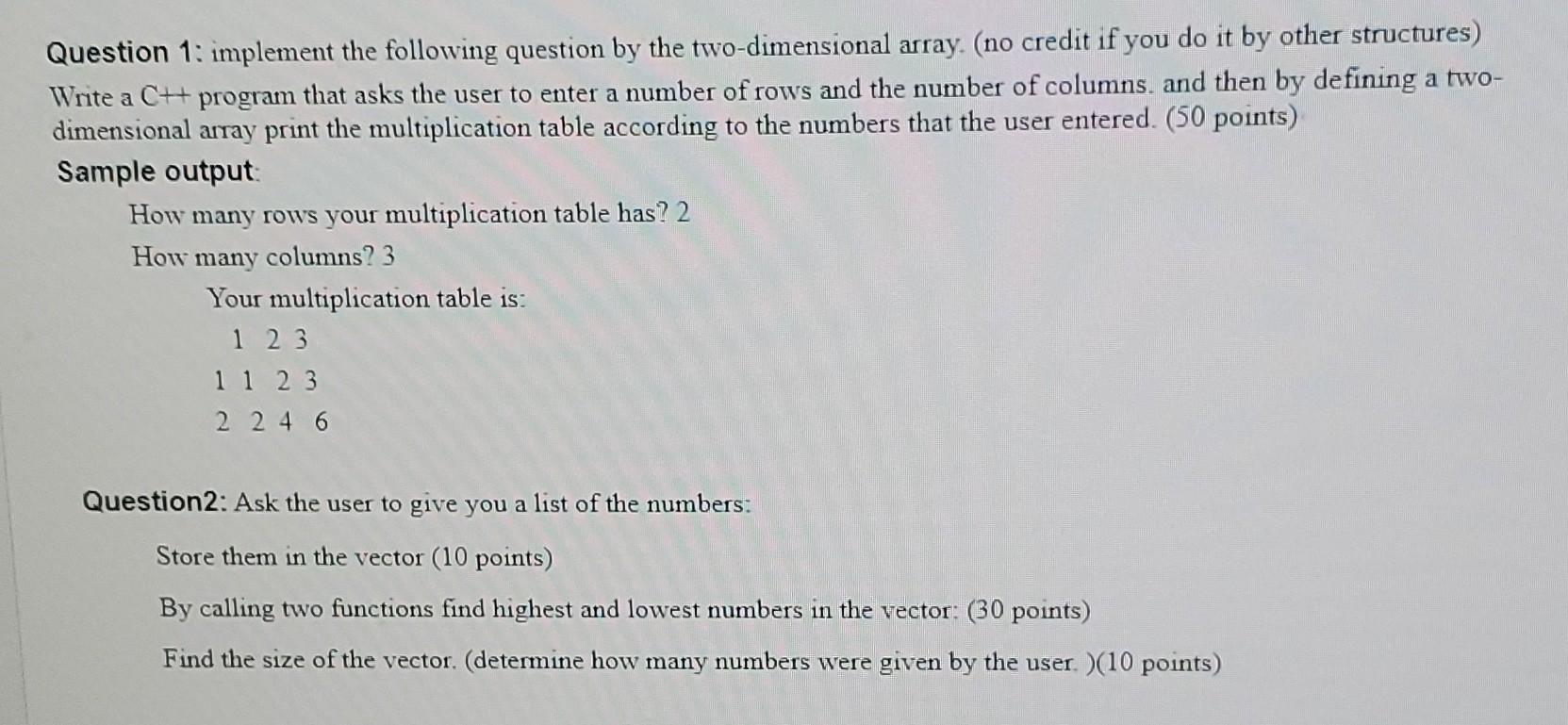 Solved Question 1 Implement The Following Question By The