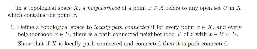Solved In a topological space x, ﻿a neighborhood of a point | Chegg.com