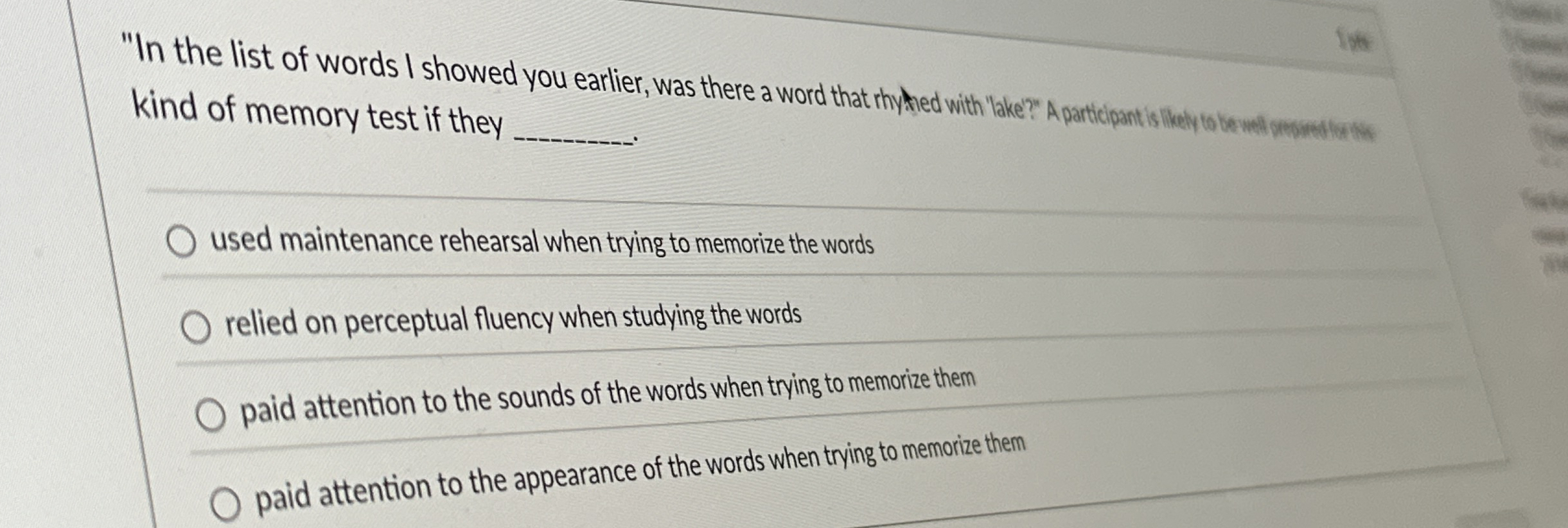 Solved kind of memory test if they used maintenance | Chegg.com