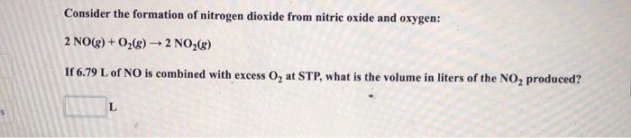 Solved Consider the formation of nitrogen dioxide from | Chegg.com