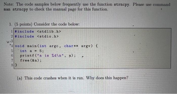 Solved Note: The code samples below frequently use the | Chegg.com