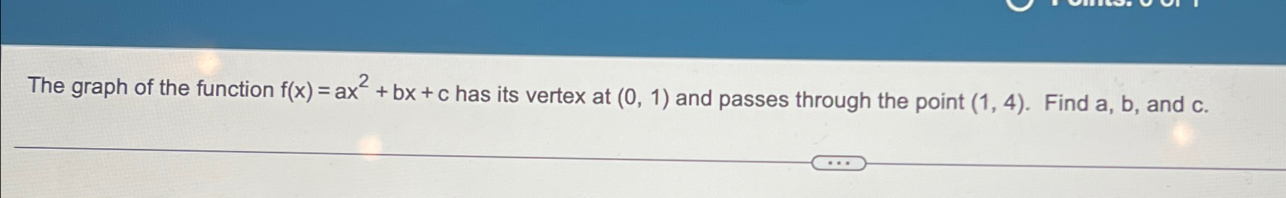 Solved The graph of the function f(x)=ax2+bx+c ﻿has its | Chegg.com