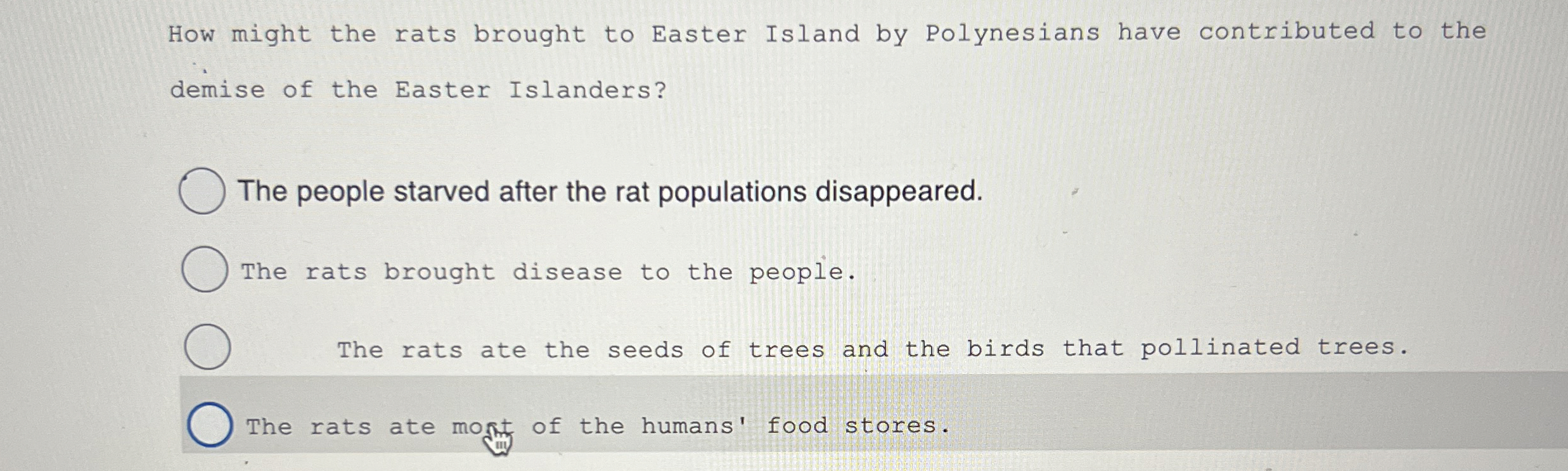 Solved How might the rats brought to Easter Island by | Chegg.com