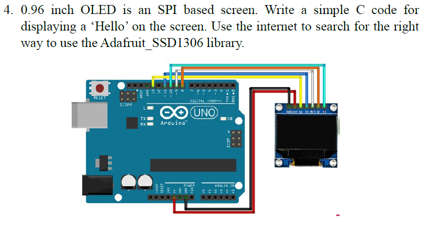 Solved 0.96 ﻿inch OLED is an SPI based screen. Write a | Chegg.com